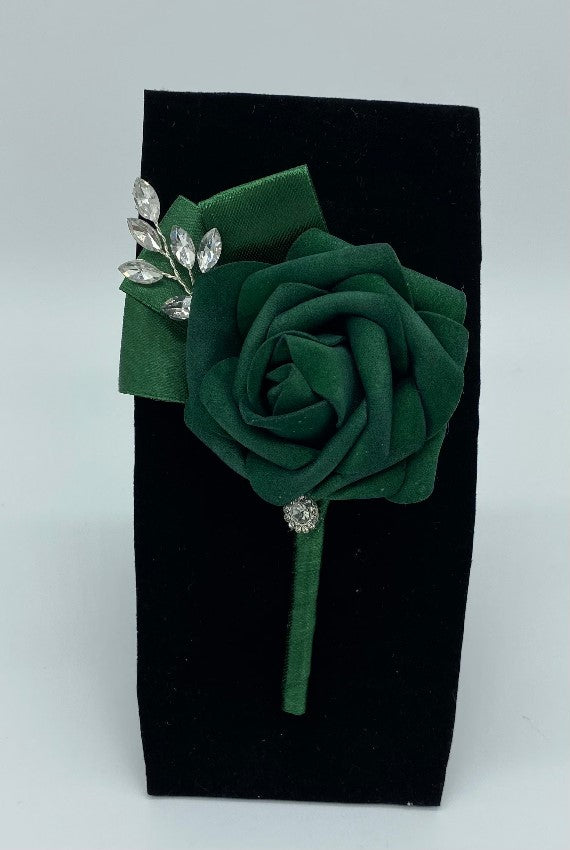 Emerald Green Round Bouquet l Real Touch Roses Bouquet~ BOU-010 ...