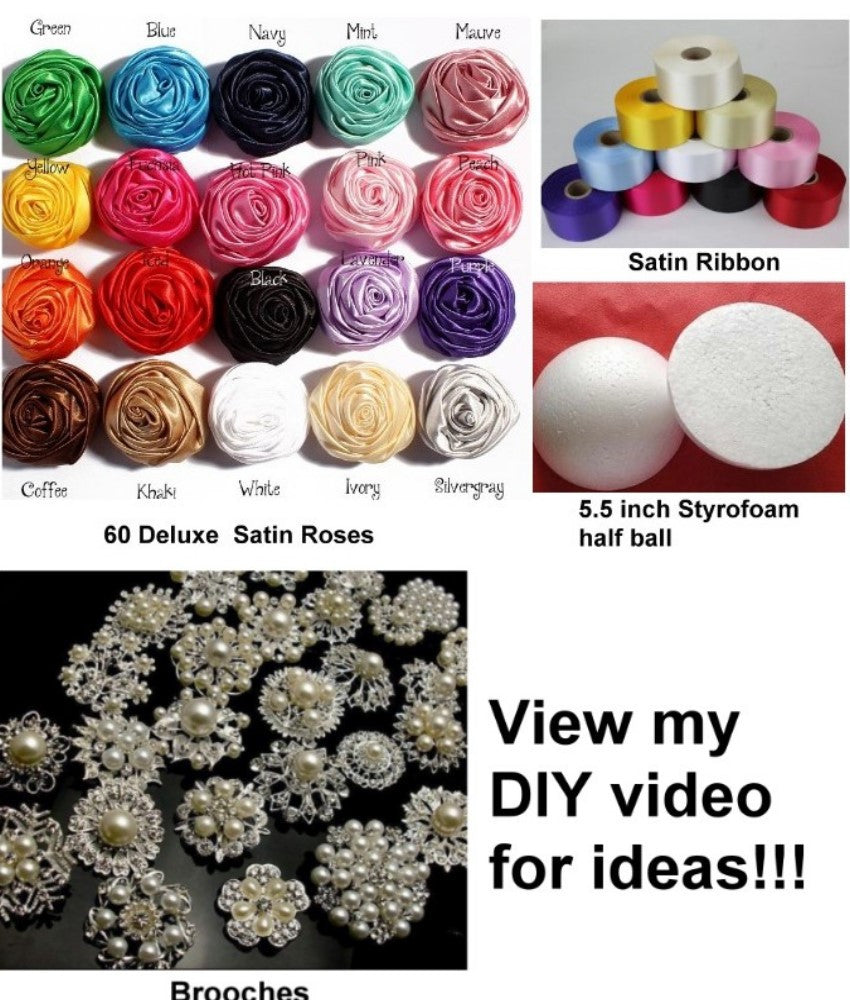 DIY Kit Satin Roses Brooch Bouquet KIT- BESS – Bouquets by Nicole